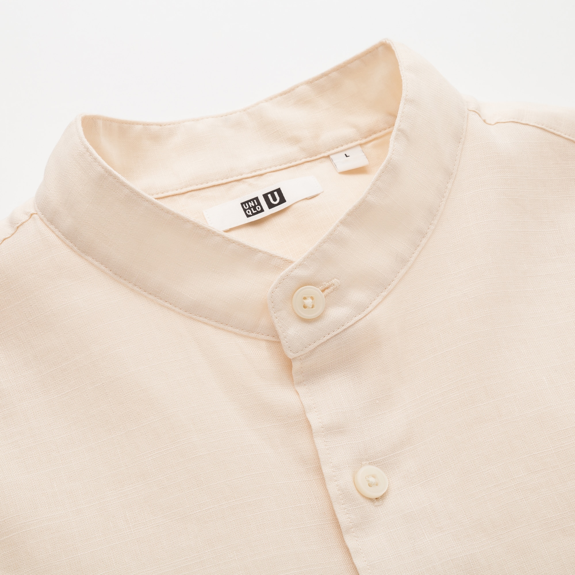 Men U Linen Cotton Stand Collar Long Sleeve Shirt Uniqlo Us