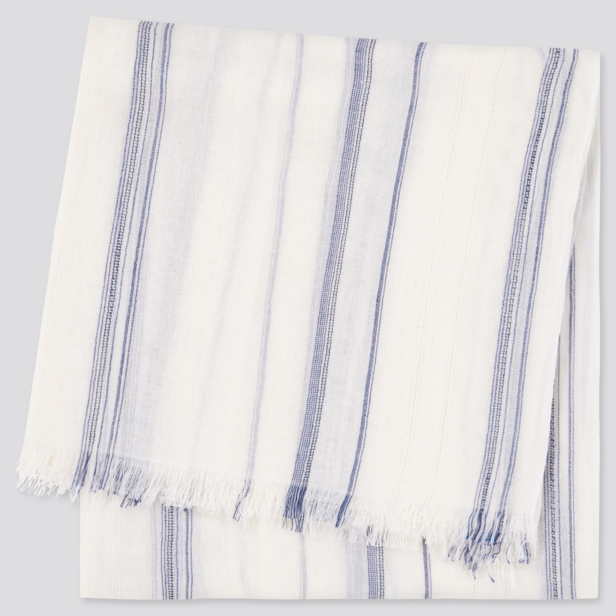 Square Striped Fringe Stole | UNIQLO US