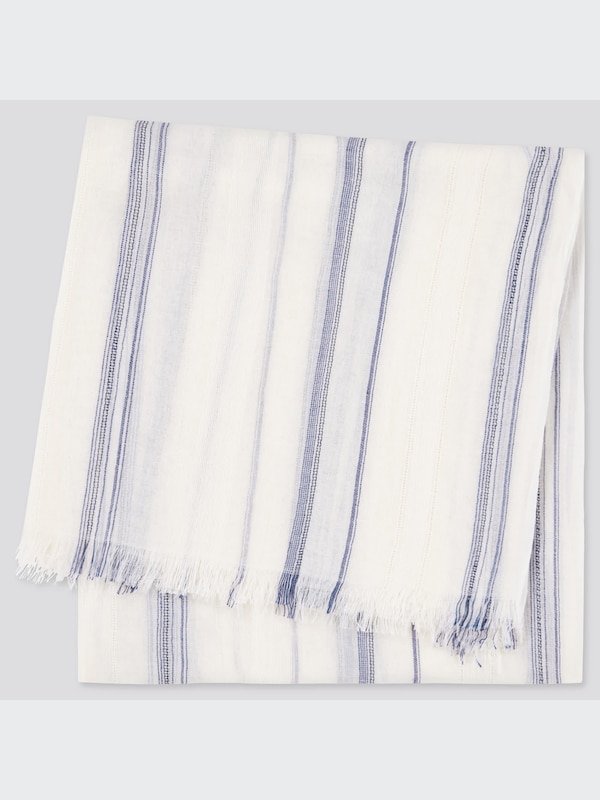 Square Striped Fringe Stole | UNIQLO US