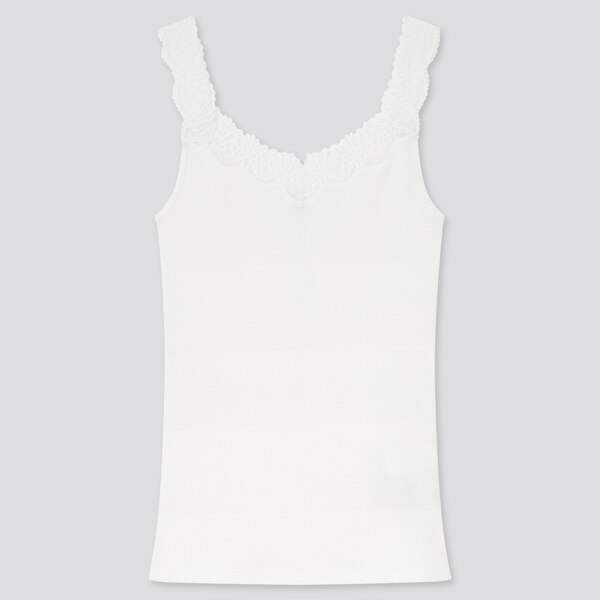 Cotton Ribbed Lace Sleeveless Top | UNIQLO US