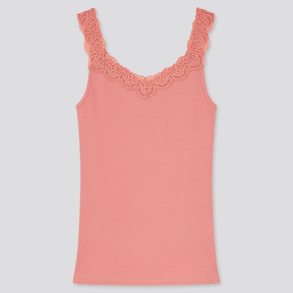 Cotton Ribbed Lace Sleeveless Top | UNIQLO US