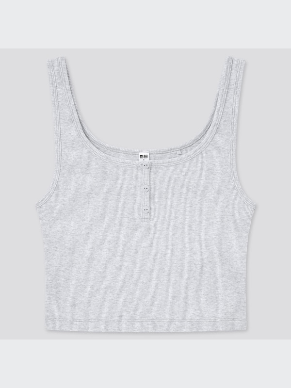 Cotton Ribbed Sleeveless Crop Top | UNIQLO US