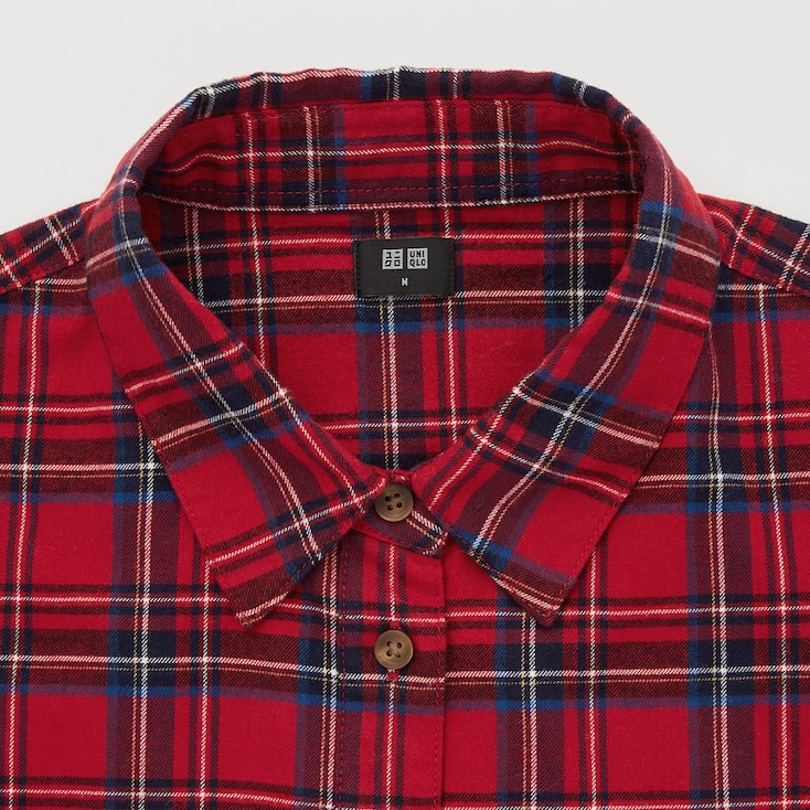 Women Flannel Checked Long Sleeve Shirt Uniqlo Us