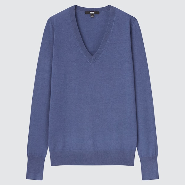 Extra Fine Merino V-Neck Sweater | UNIQLO US