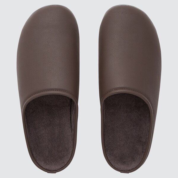 Faux Leather Washable Rubber-Soled Slippers | UNIQLO US