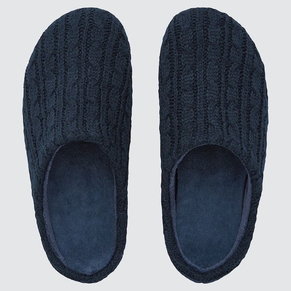 Washable Cable Knit Rubber-Soled Slippers | UNIQLO US