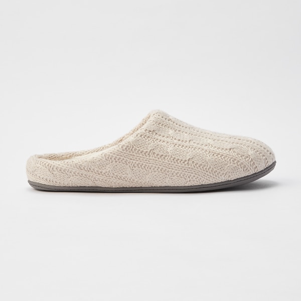Washable Cable Knit Rubber-Soled Slippers | UNIQLO US