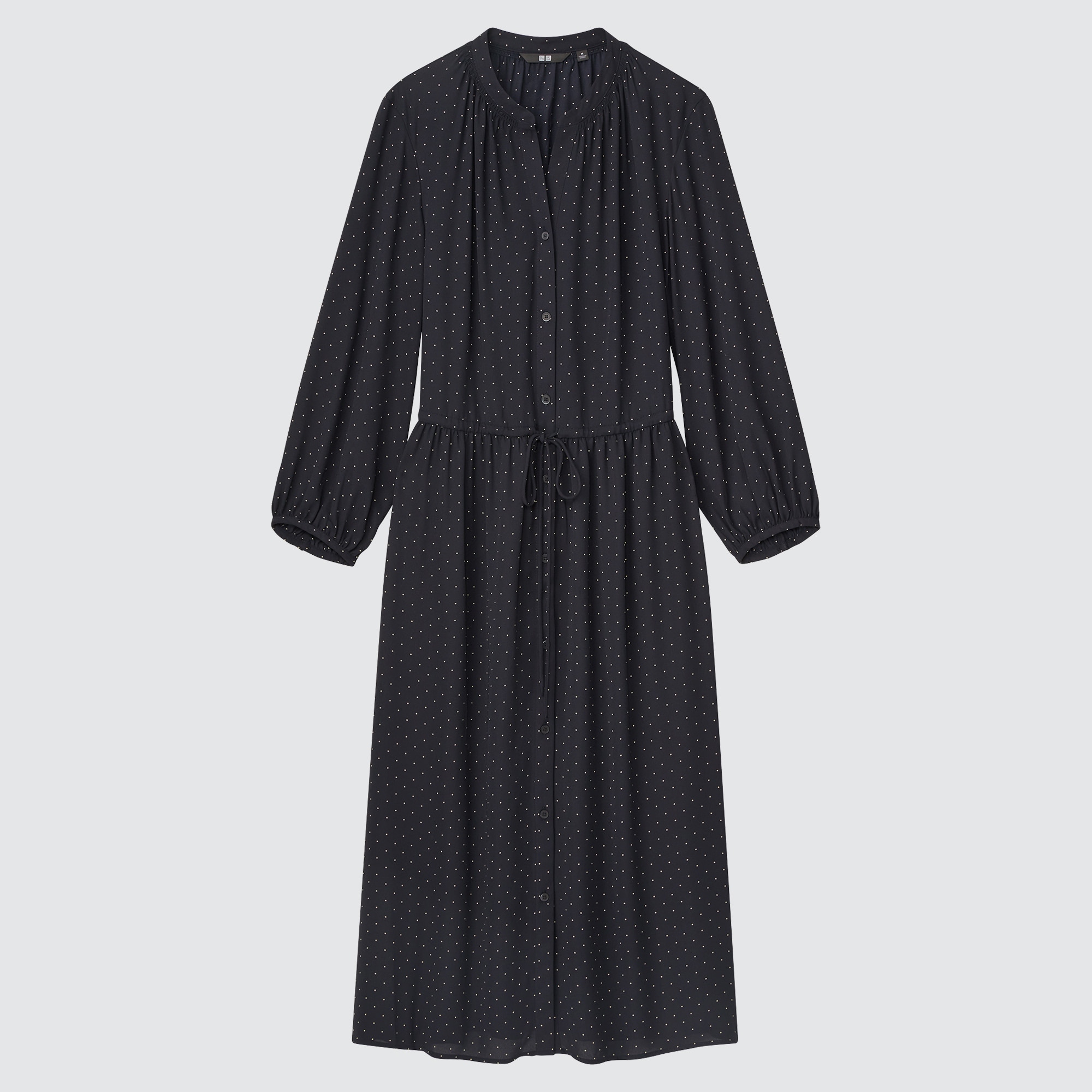 Drawstring 3/4-Sleeve Long Dress | UNIQLO US