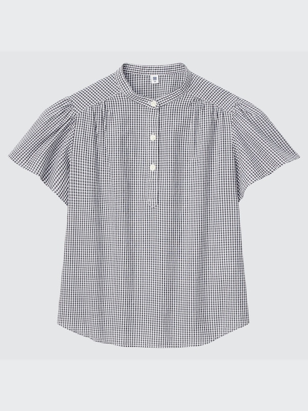 Kids Gingham Short-Sleeve Blouse | UNIQLO US