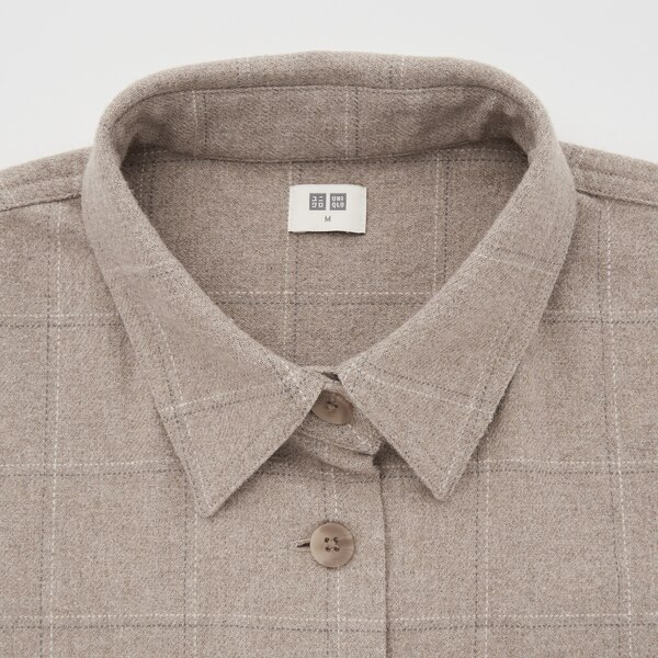 Heavy Flannel Cropped Long-Sleeve Shirt Jacket | UNIQLO US