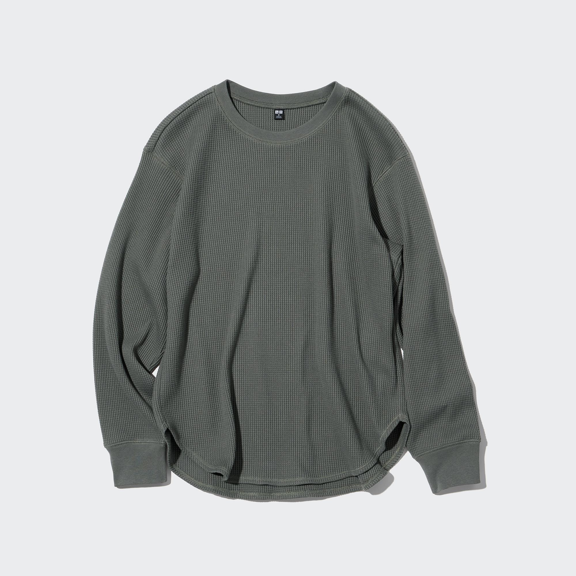 UNIQLO Waffle Crew Neck Long-Sleeve T-Shirt | StyleHint