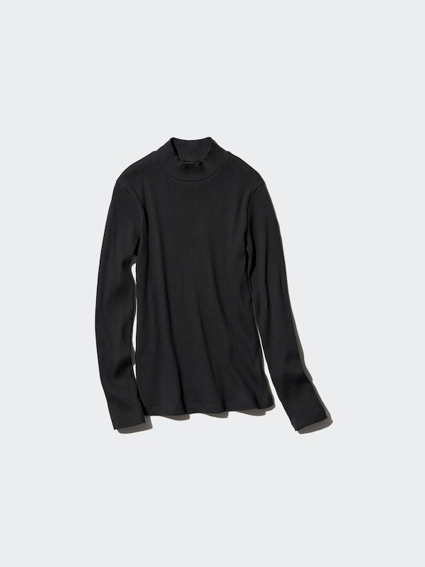 Ribbed High Neck Long-Sleeve T-Shirt | UNIQLO US