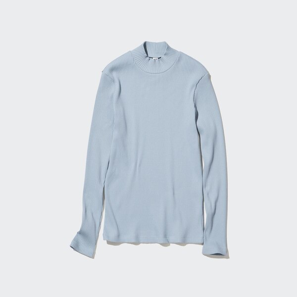 Ribbed High Neck Long-Sleeve T-Shirt | UNIQLO US