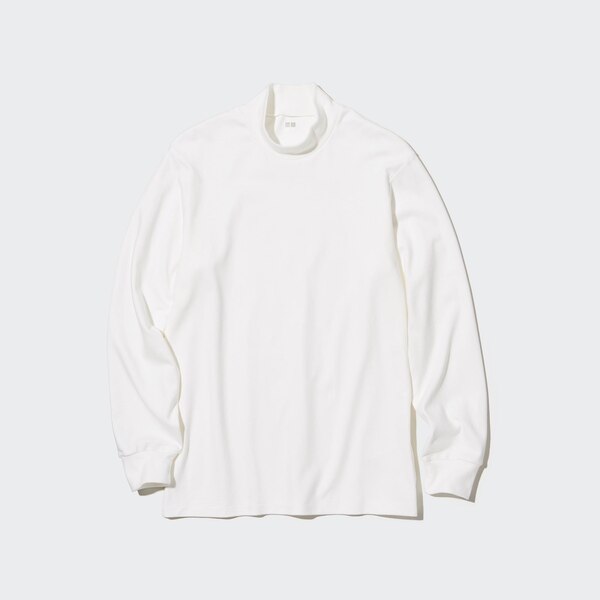 Brushed Cotton Mock Neck Long-Sleeve T-Shirt | UNIQLO US