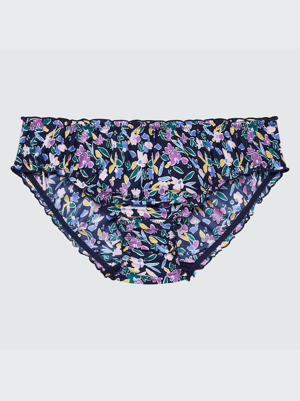 Women's Frilled Flower Print Mid-Rise Briefs | UNIQLO US