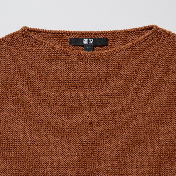 3D Knit Cotton Wide 3/4 Sleeve Sweater | UNIQLO US