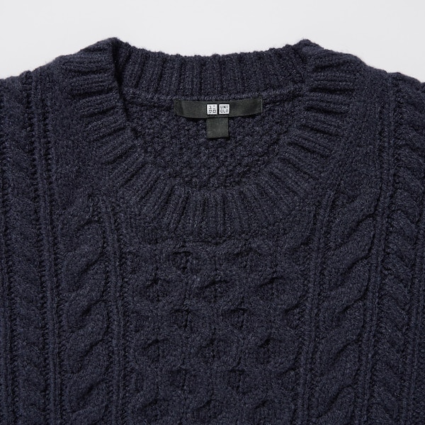 Cable Crew Neck Long-Sleeve Sweater | UNIQLO US