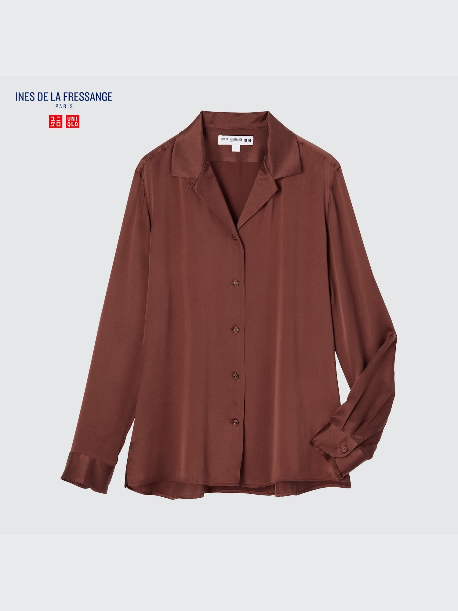 Silk Open Collar Long-Sleeve Blouse (Ines de la Fressange) | UNIQLO US