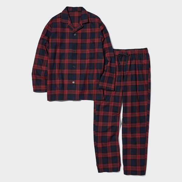 Flannel Long-Sleeve Pajamas (Checked) | UNIQLO US