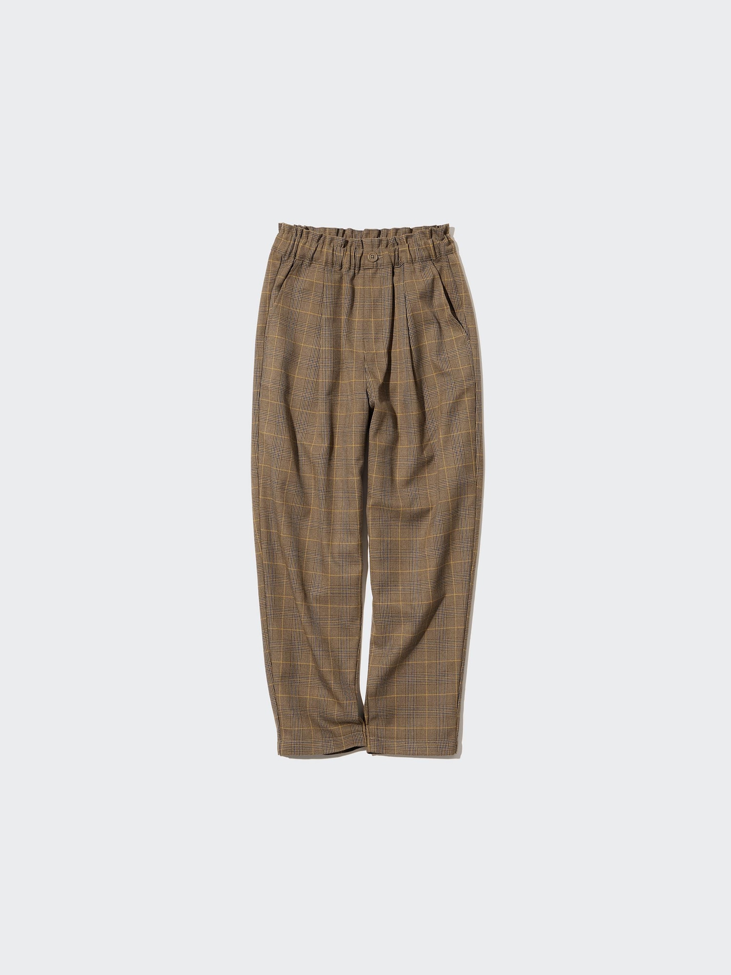 Kids Tuck Wide Tapered Pants (Glen Plaid) | UNIQLO US