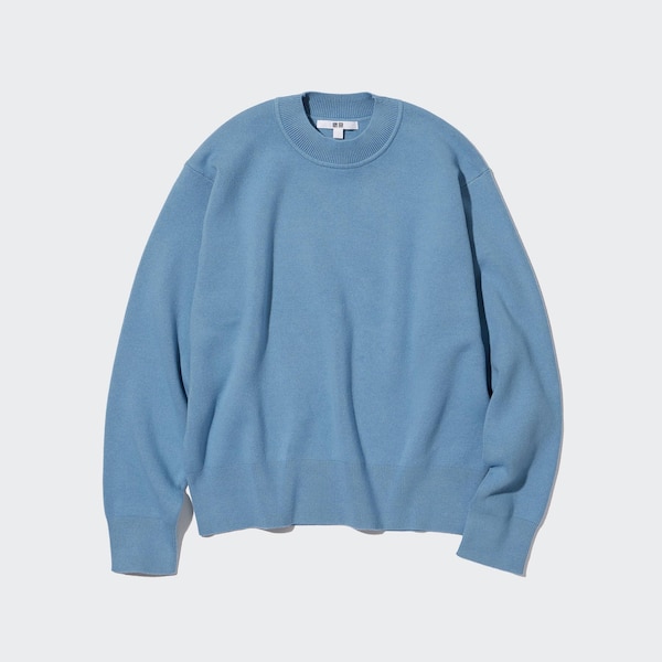 Smooth Cotton Long-Sleeve Crew Neck Sweater | UNIQLO US