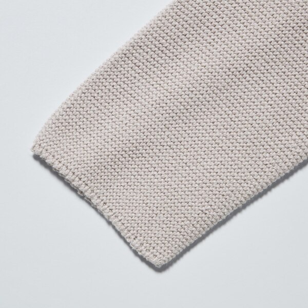 3D Knit Cotton Blend V-Neck Long-Sleeve Sweater | UNIQLO US