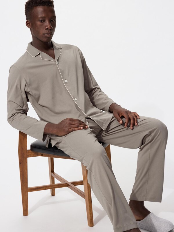AIRism Cotton Long-Sleeve Pajamas | UNIQLO US