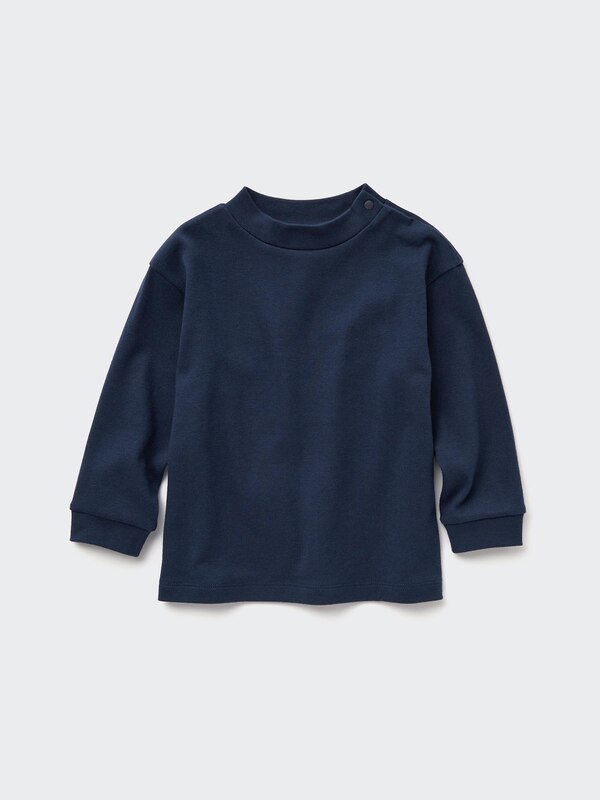 Cotton Mock Neck Long-Sleeve T-Shirt | UNIQLO US