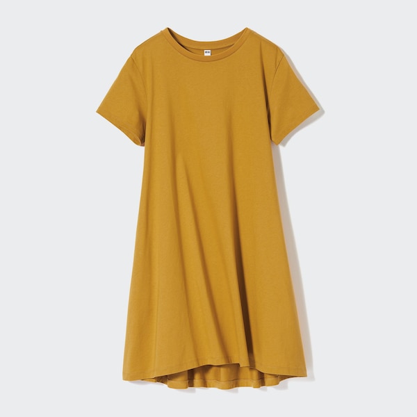 Mercerized Cotton Short-Sleeve Mini Dress | UNIQLO US