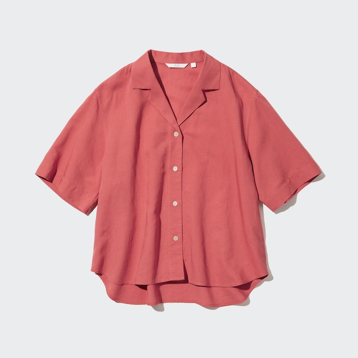 Linen Blend Open Collar Short-Sleeve Shirt | UNIQLO US
