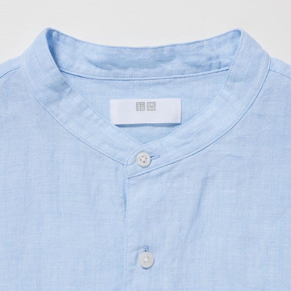Premium Linen Stand Collar Long-Sleeve Shirt | UNIQLO US