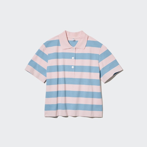 Cropped Relaxed Striped Polo Shirt | UNIQLO US