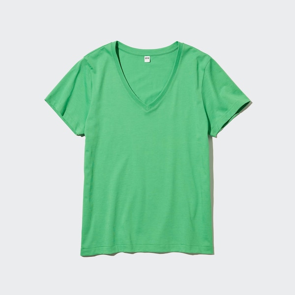 Supima® Cotton V Neck Short Sleeve T Shirt Uniqlo Us
