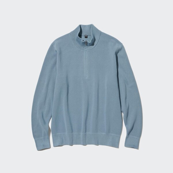 Washable Milano Ribbed Half-Zip Sweater | UNIQLO US