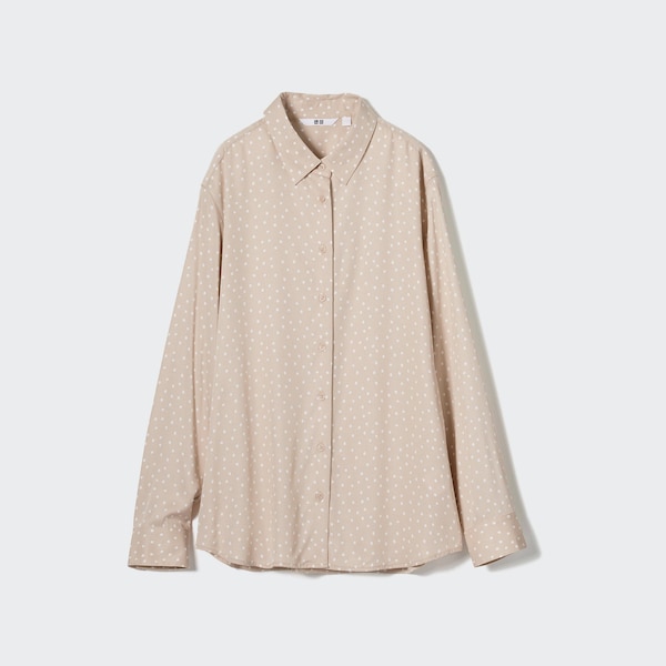 Rayon Printed Long-Sleeve Blouse | UNIQLO US