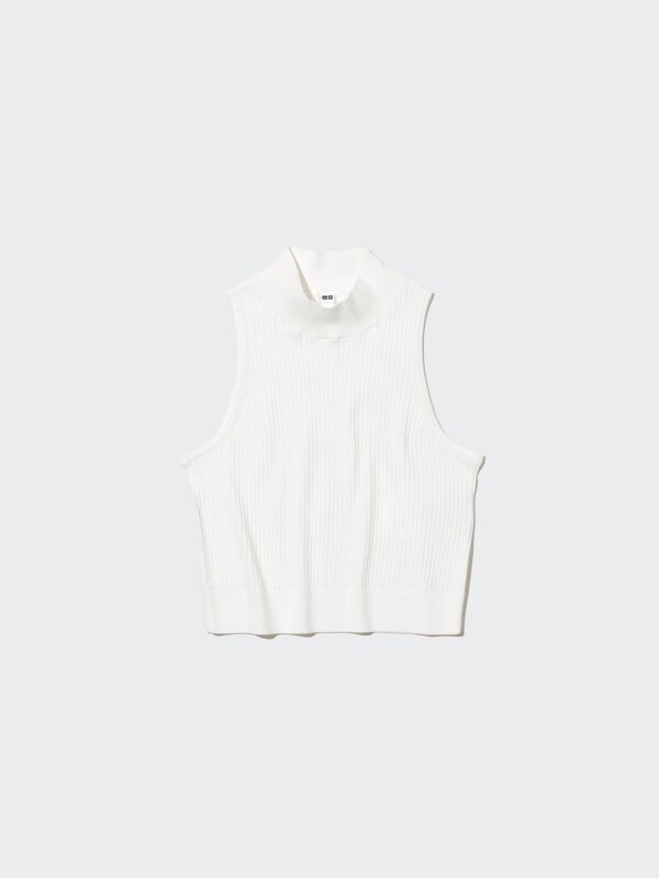 Mock Neck Sleeveless Cropped Sweater | UNIQLO US