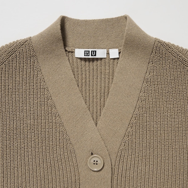 U Ribbed Long-Sleeve Cardigan | UNIQLO US