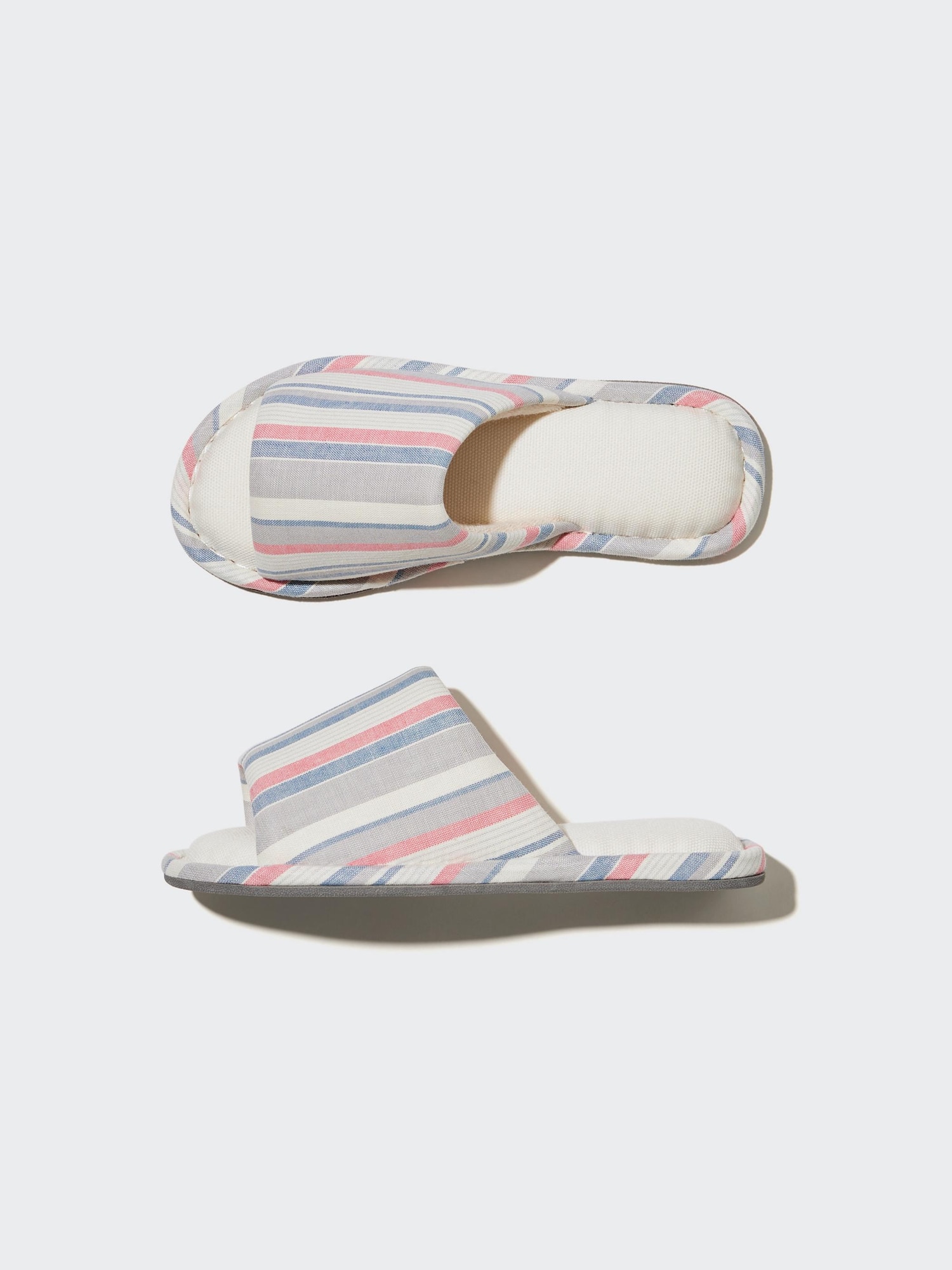 Open Toe Striped Cotton Linen Room Shoes | UNIQLO US
