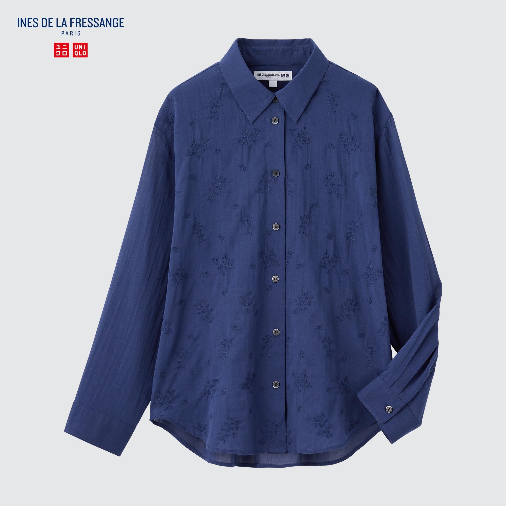Embroidery Sheer Long-Sleeve Shirt (Ines de la Fressange) | UNIQLO US