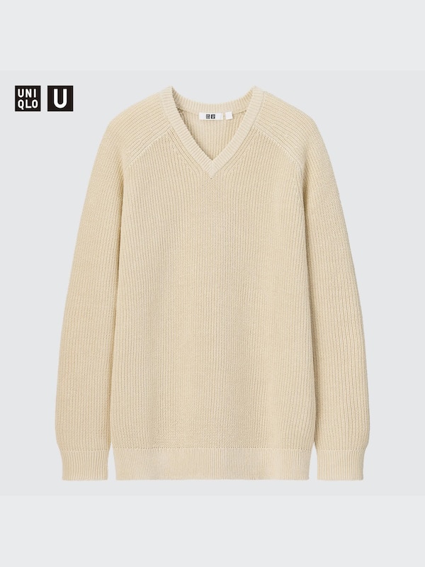 Men's UNIQLO U V NECK LONG SLEEVE SWEATER | UNIQLO CA