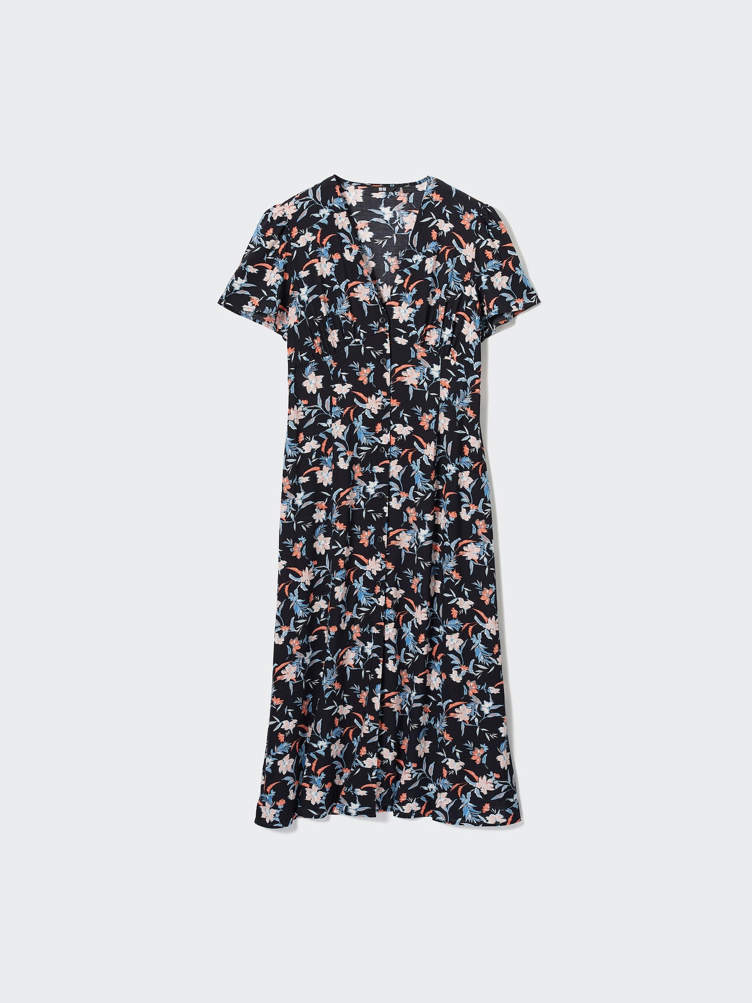 Women's Printed V Neck Short Sleeved Flared Dress | UNIQLO IT