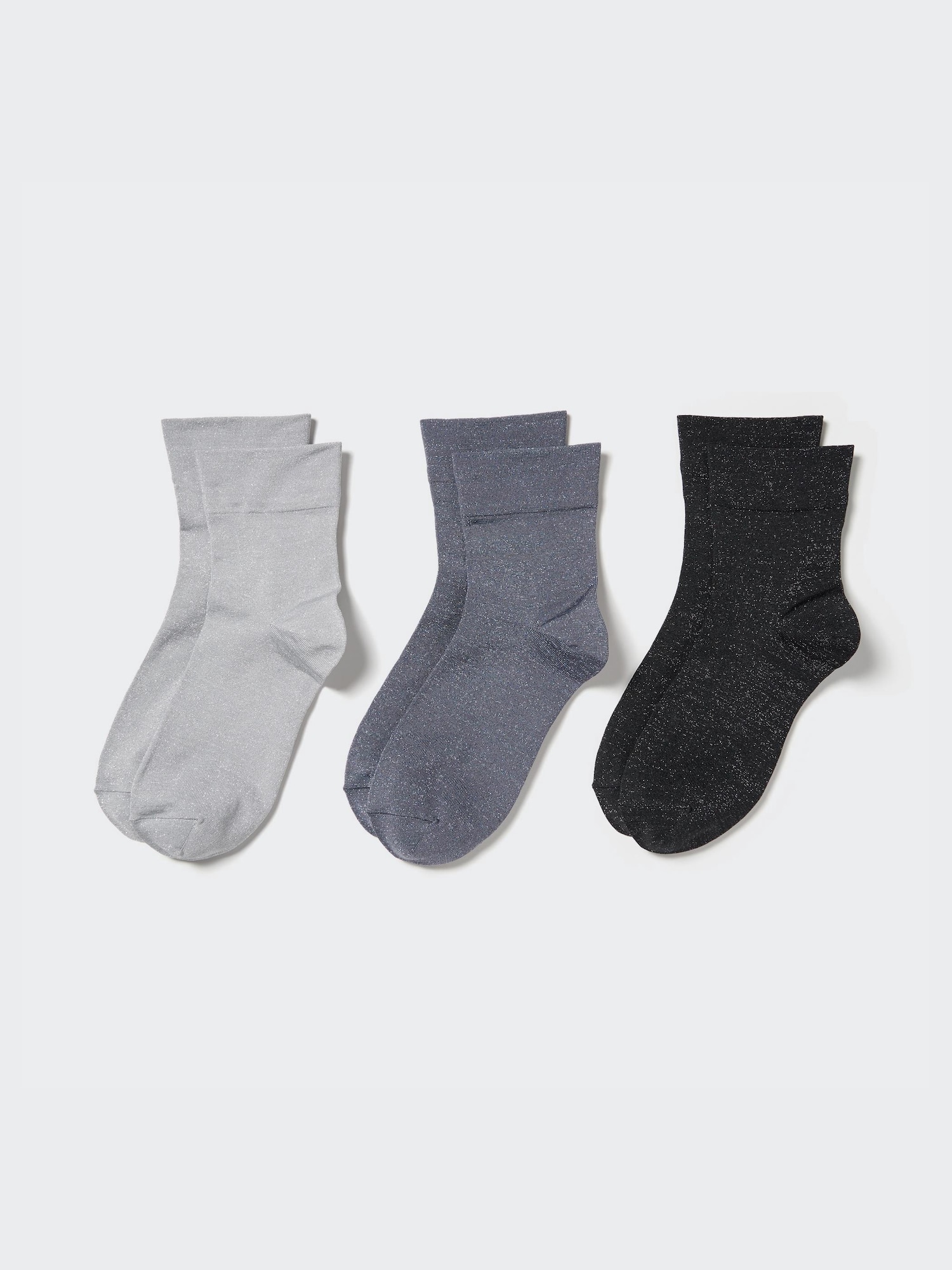 Women's Socks 3 Pairs (Crew Glitter) | UNIQLO AU