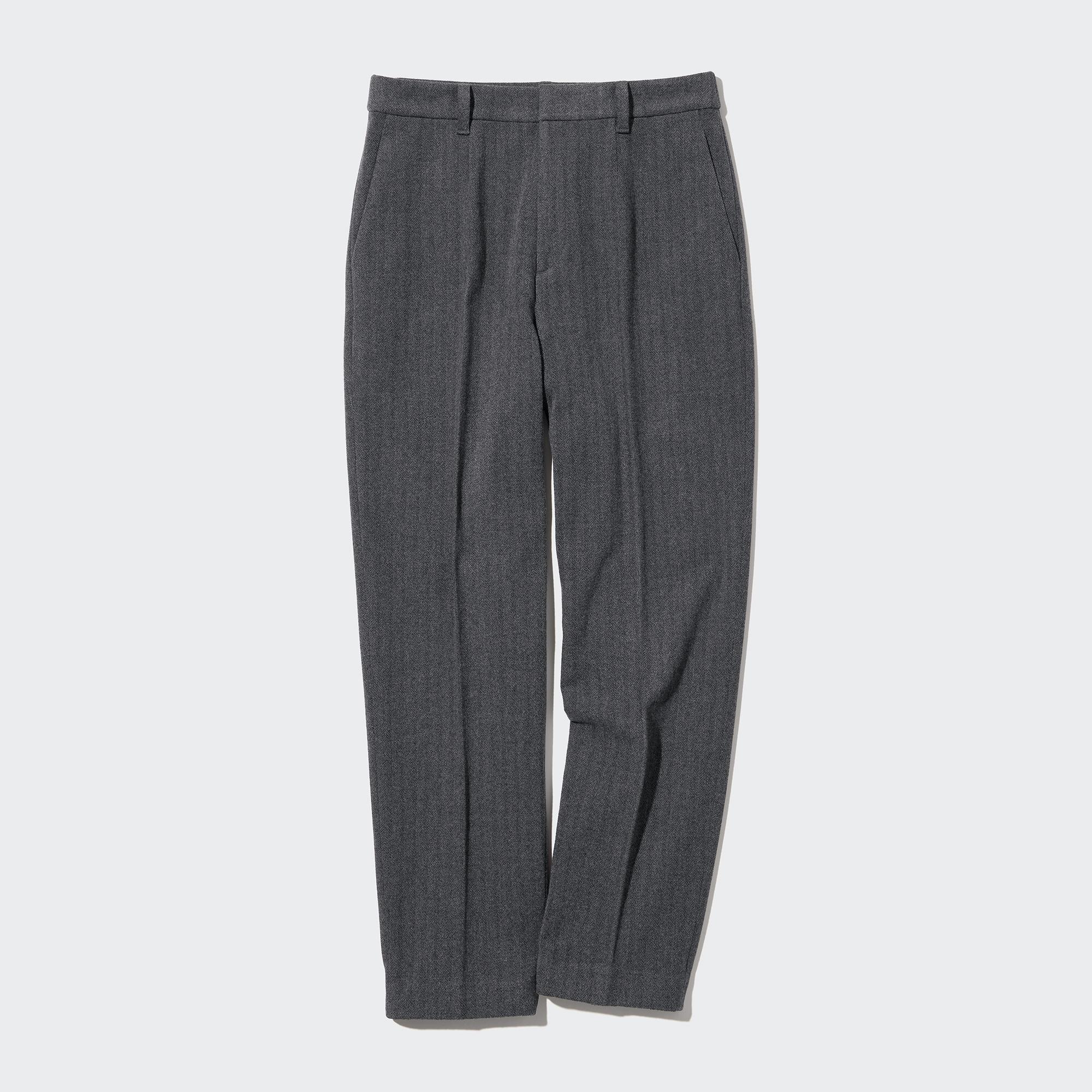 Smart Brushed Herringbone Ankle Length Trousers | UNIQLO