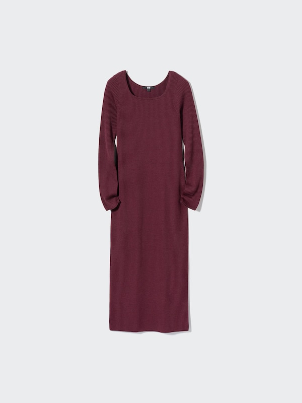 Merino Blend Fitted U Neck Long Sleeve Dress | UNIQLO US