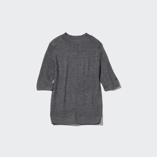 Extra Fine Merino Ribbed Mock Neck Sweater | UNIQLO US