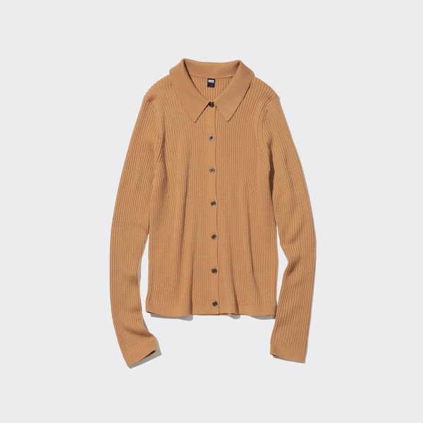 Extra Fine Merino Ribbed Polo Cardigan | UNIQLO US