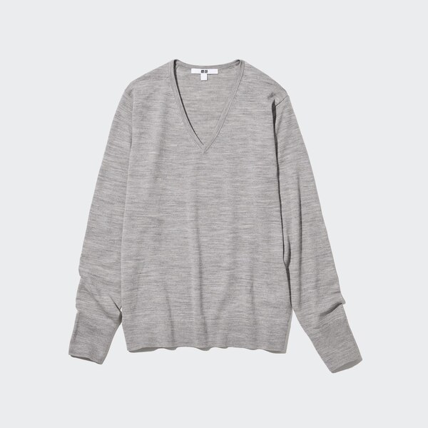 Extra Fine Merino V-Neck Long-Sleeve Sweater | UNIQLO US