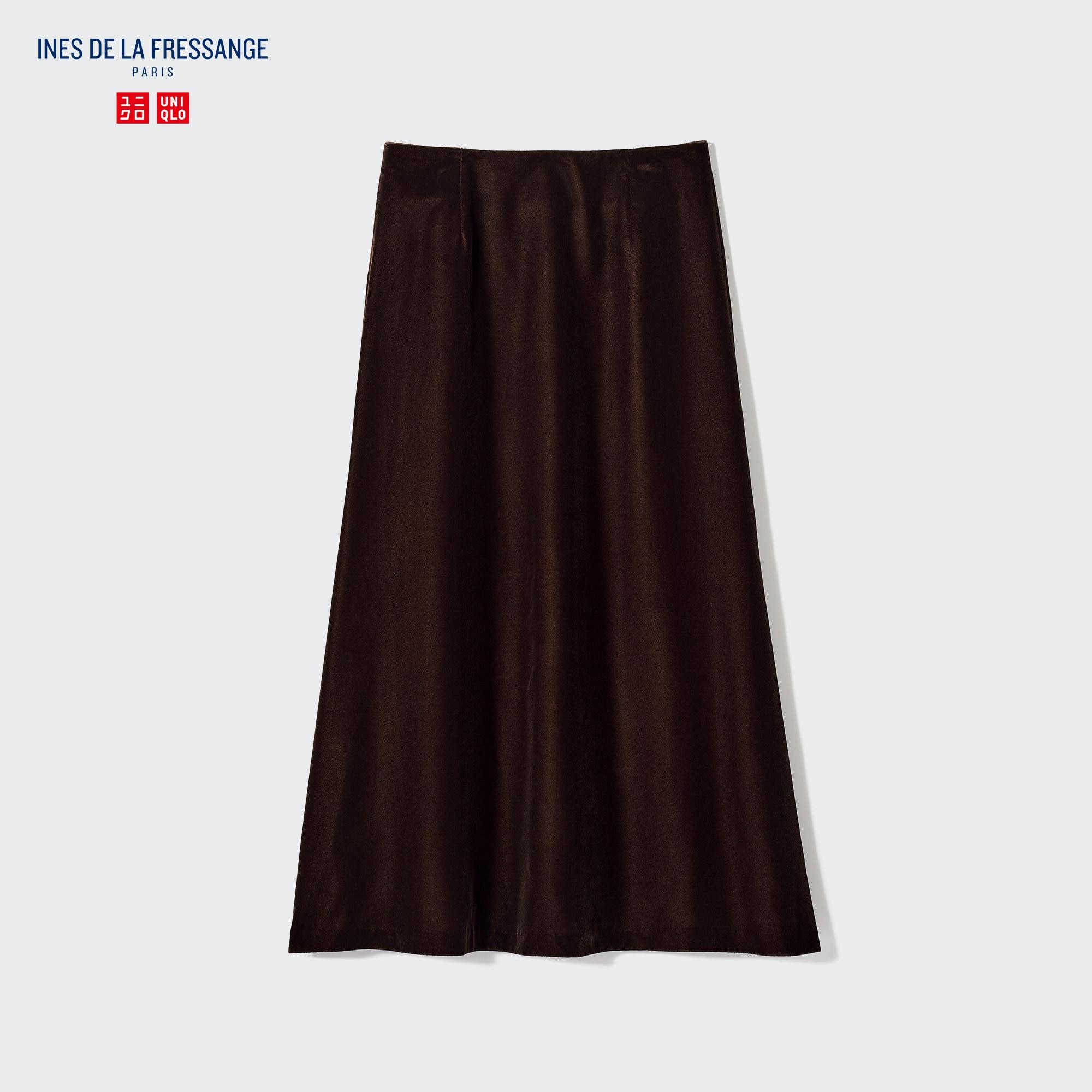 Ines de la Fressange Velvet Long Skirt | UNIQLO
