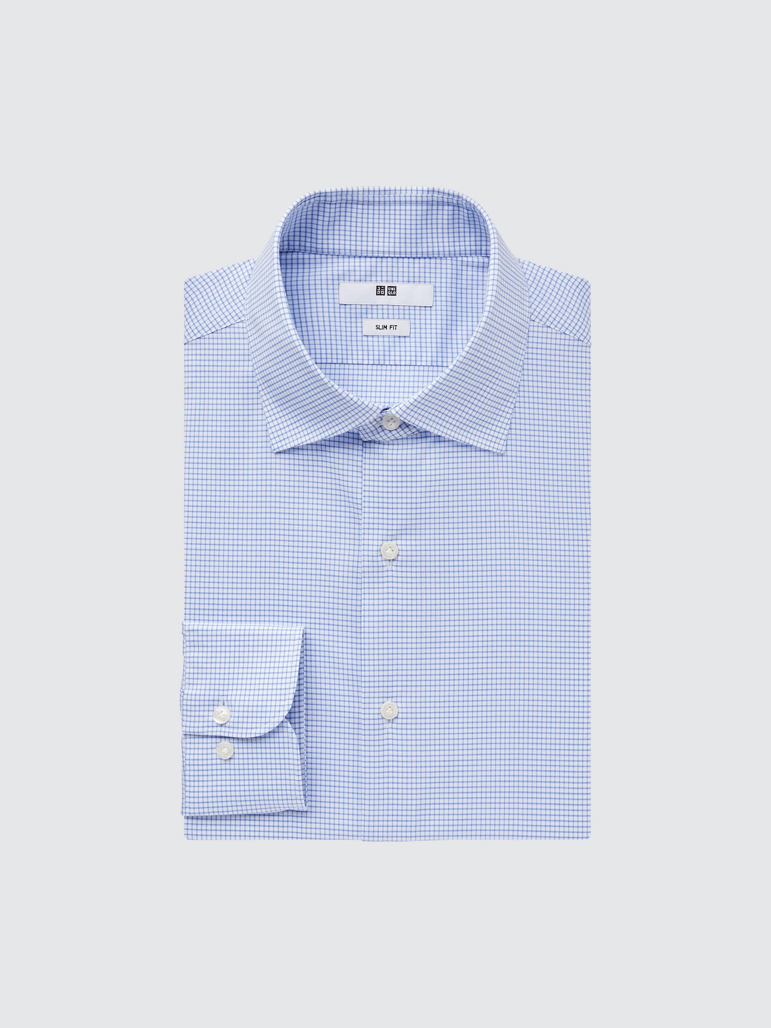 Men's Fine cloth easy care checked SSF L/S shirt C SW N/P | UNIQLO UK
