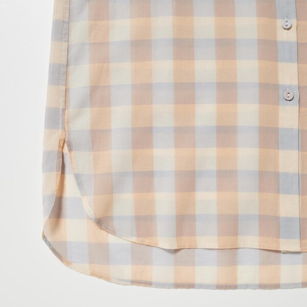 Cotton Sheer Checked Long-Sleeve Shirt | UNIQLO US